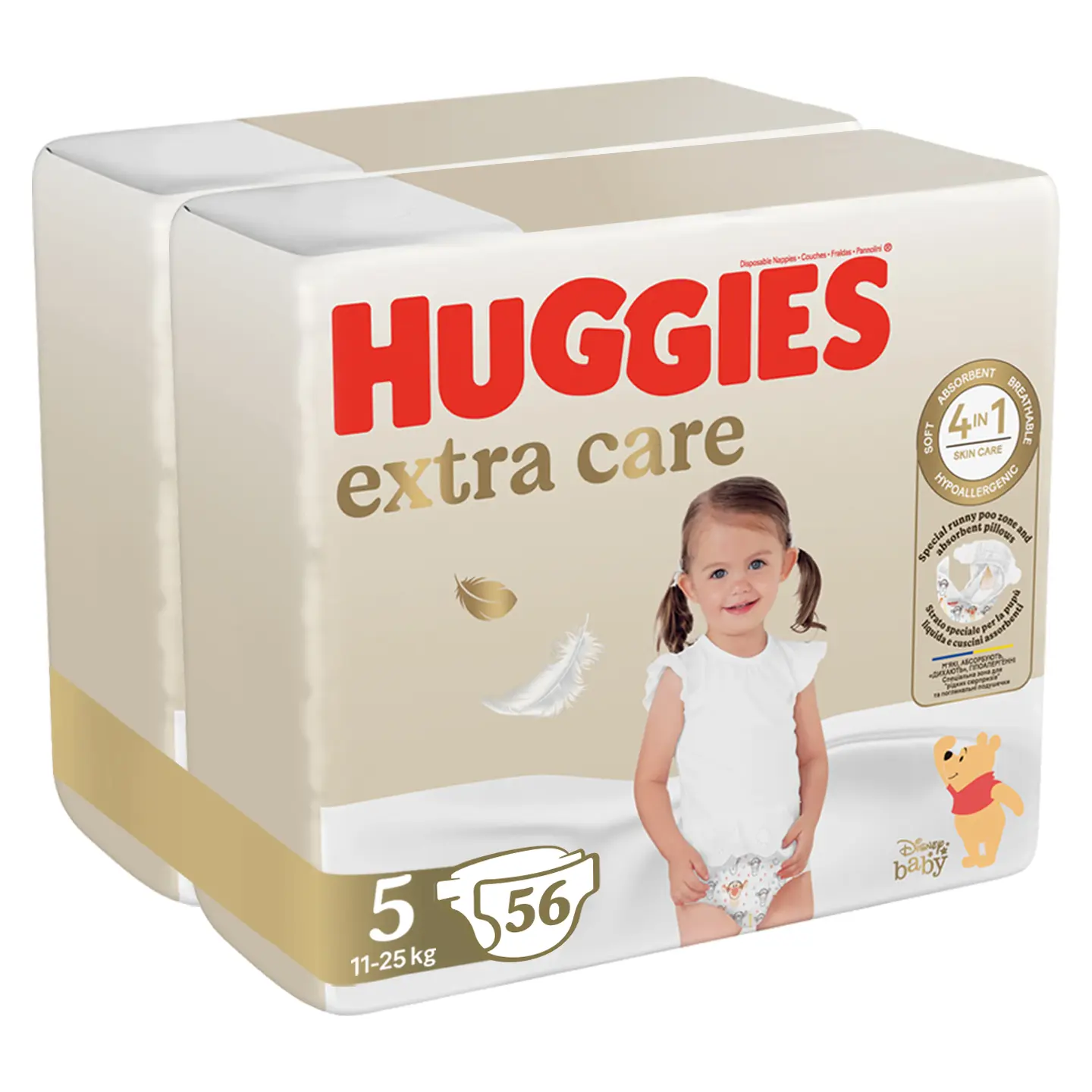 Huggies Duo Pack Extra Care Jumbo Pelene za bebe, 5, 11-25kg, 2x28 komada