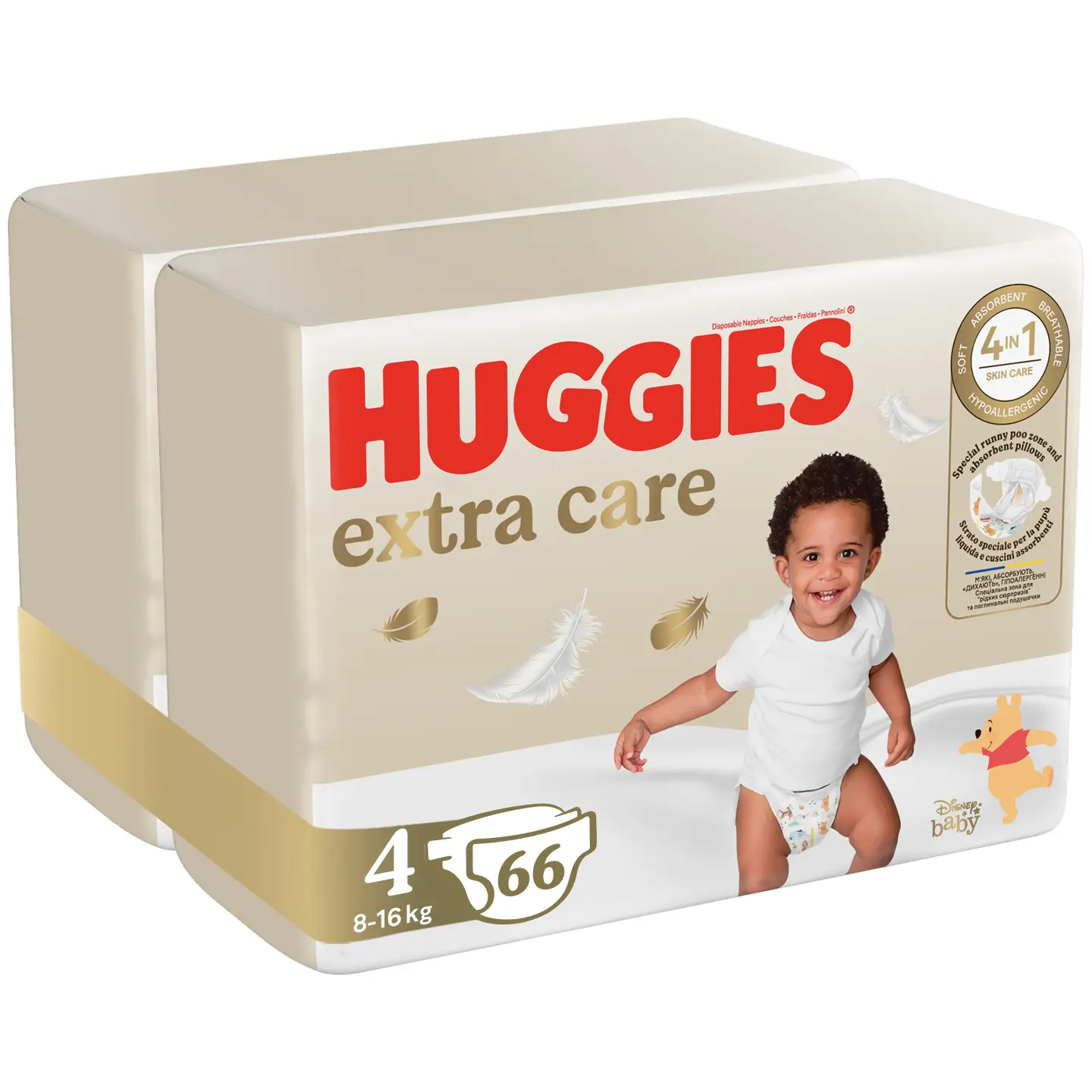 Huggies Duo Pack Extra Care Jumbo Pelene za bebe, 4, 8-16kg, 2x33 komada