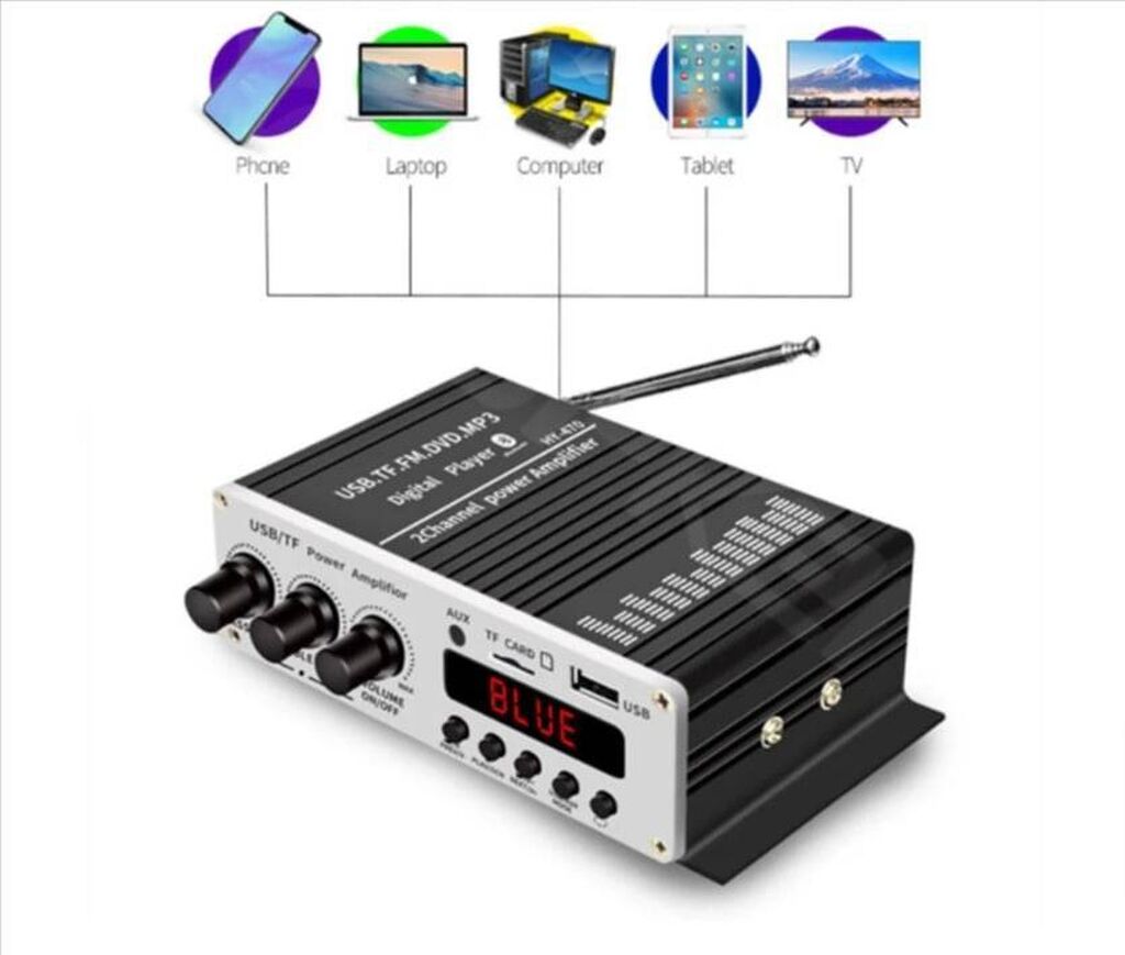 Kentiger HY-470 Bluetooth 5.0 pojačalo sa FM radio - USB priključak