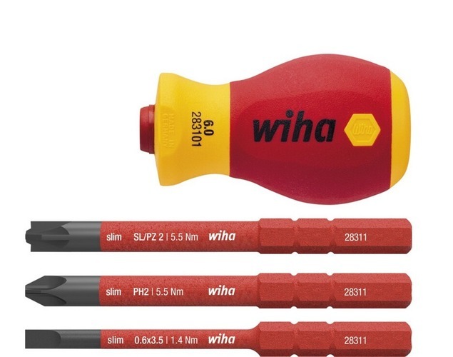 Wiha 41230 Odvijač sa izmenljivim nastavcima električarski, SlimVario®