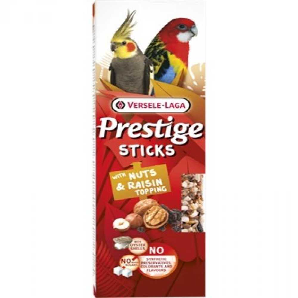 Versele Laga Big Parakeet poslastica za ptice Prestige sticks Nuts&Raisin Topping 2x70g