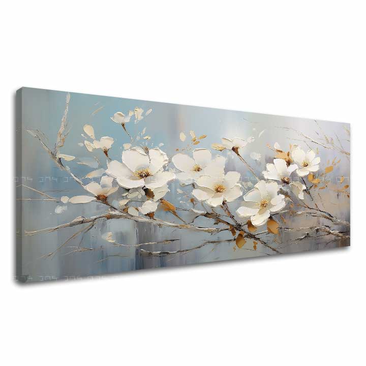 Cvetni svet na platnu Elegancija prirode 70k140 cm
Kako postaviti slike belog i zlatnog cveća u svom domu?