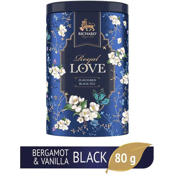 RICHARD Royal Love Crni cejlonski čaj sa bergamotom80g metalna kutija BLUE