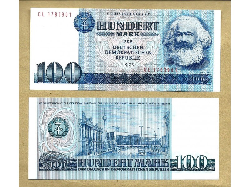 100 MARAKA 1975 DDR UNC, Karl Marks Original