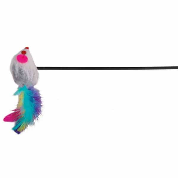TRIXIE PLIŠANI MIŠ SA PERJEM NA ŠTAPU 50CM