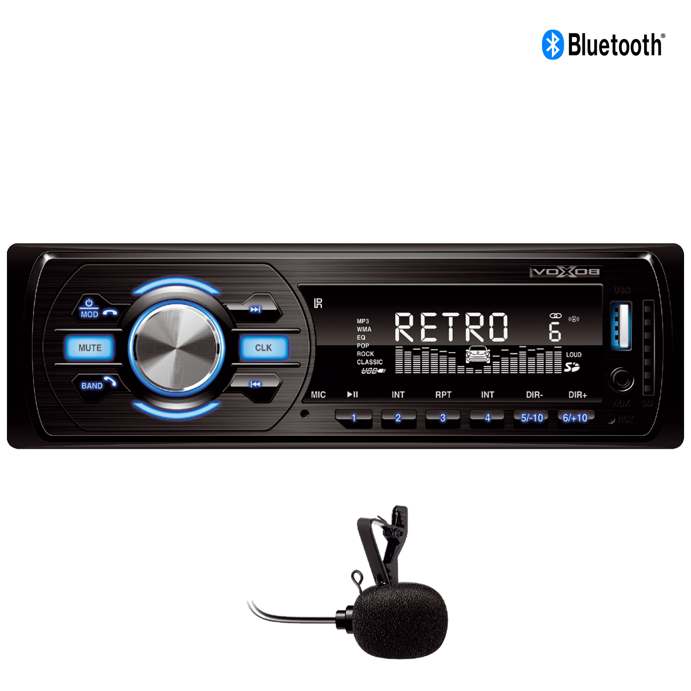 Auto radio, 4 X 45W, Bluetooth, FM, USB / SD / AUX,daljinski