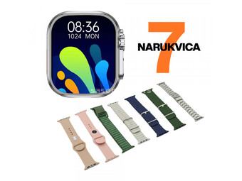 Smart watch WS-X9 ULTRA srebrni (7 narukvica)