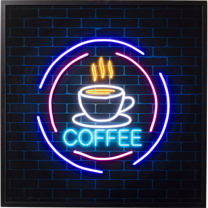 Glass Picture Coffee LED 80x80cm