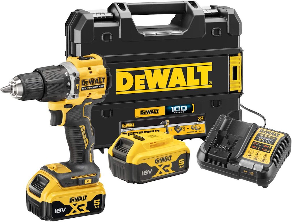 DeWalt DCD100YP2T aku udarna bušilica - odvrtač, 2x5.0Ah, 18V