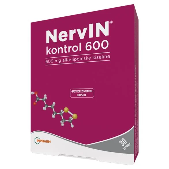 NervIN kontrol 600mg alfa-lipoinske kiseline 30 kapsula