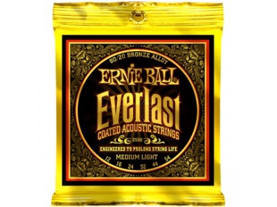 Ernie Ball P02556 MEDIUM LIGHT EVERLAST COATED 80/20 BRONZE 12-54