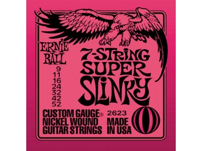 Ernie Ball P02623 SUPER SLINKY NICKEL WOUND 7-STRING 9-52