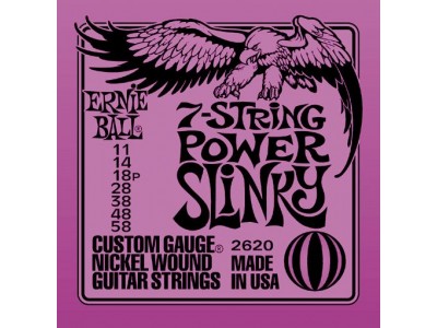 Ernie Ball P02620 POWER SLINKY NICKEL WOUND 7-STRING 11-58