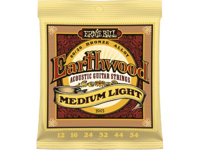 Ernie Ball P02003 MEDIUM LIGHT EARTHWOOD 80/20 BRONZE 12-54