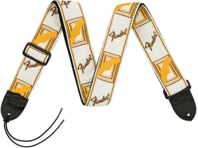 Fender PRIBOR 2" Monogrammed Guitar Strap - White, Brown, and Yellow