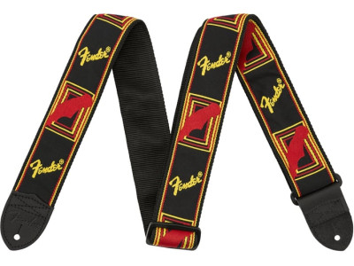 Fender PRIBOR 2" Monogrammed Guitar Strap - Black, Yellow, and Red