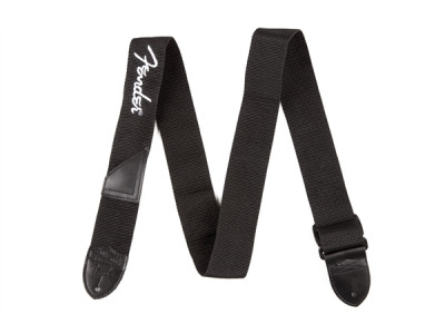 Fender PRIBOR 2" Polyester Logo Strap - Black with White Logo