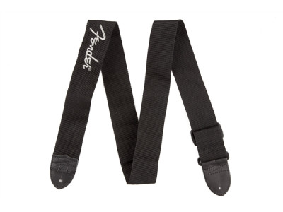 Fender PRIBOR 2" Polyester Logo Strap - Black with Gray Logo