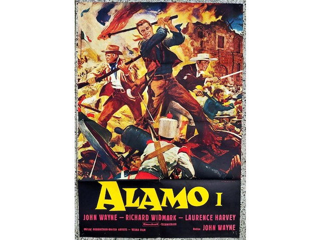 ALAMO (1960) John Wayne VELIKI FILMSKI PLAKAT