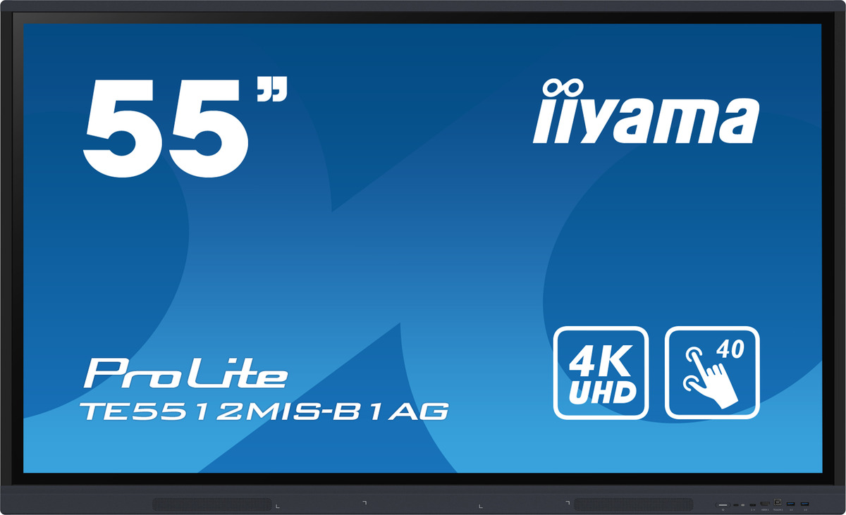 Monitor 55 IIYAMA ProLite TE5512MIS-B1AG, 4K UHD, IPS, 60Hz, 8ms, HDMI, VGA, TouchID EK000612871