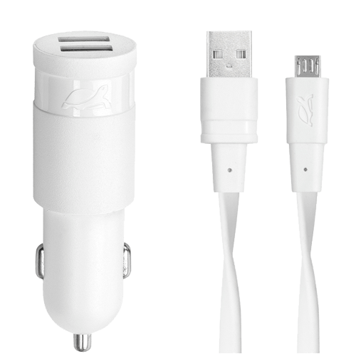 RIVACASE Auto punjač Micro USB RPVA4222 (Beli)