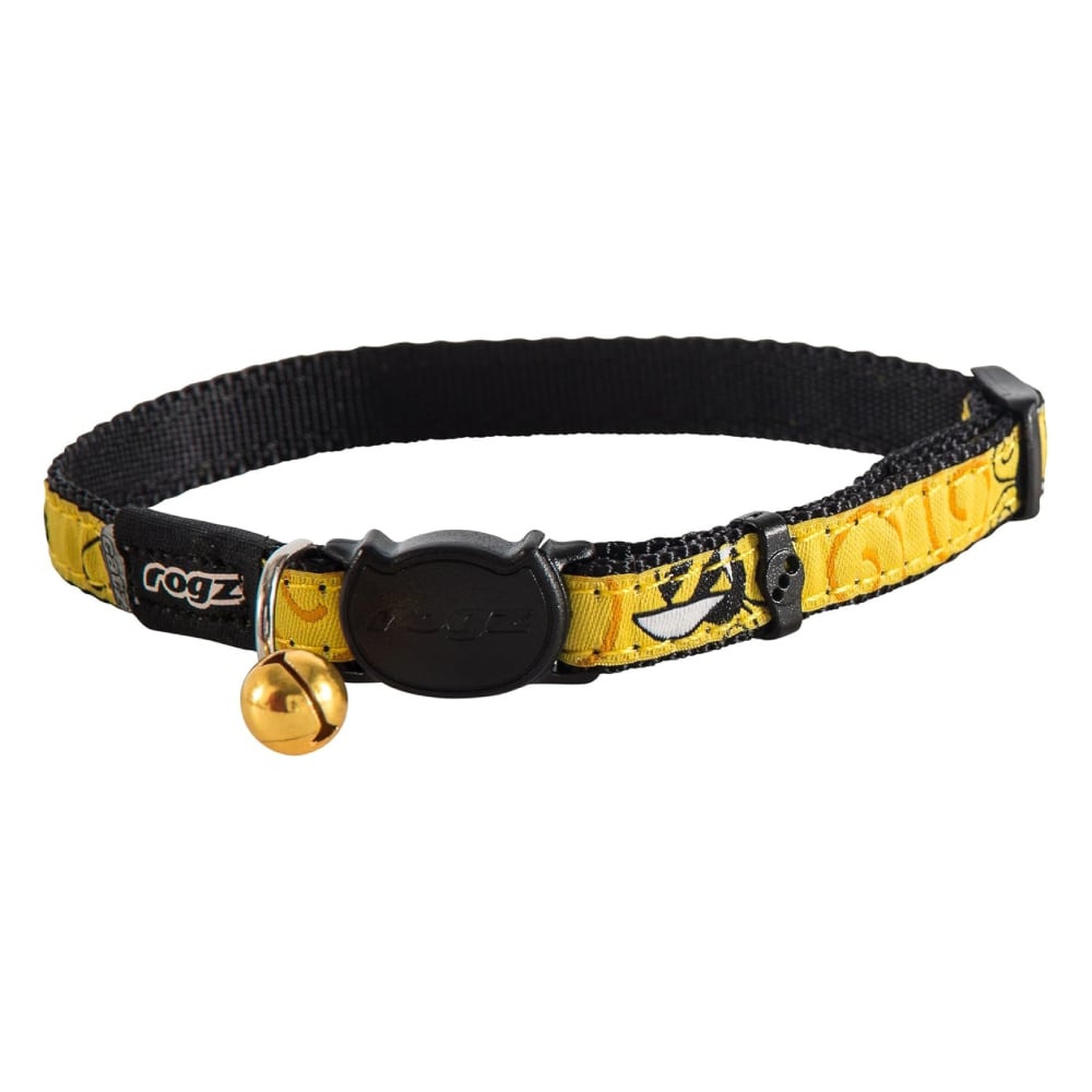 ROGZ Fancy Cat Safelock Collar Bumble Bees 11mm Ogrlica za mačke Žuta