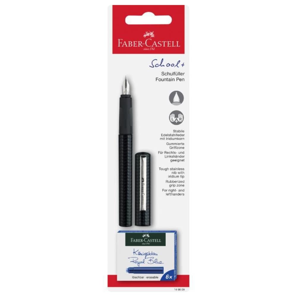 FABER CASTELL Polyblister 149809 Nalivpero + patroni Crni