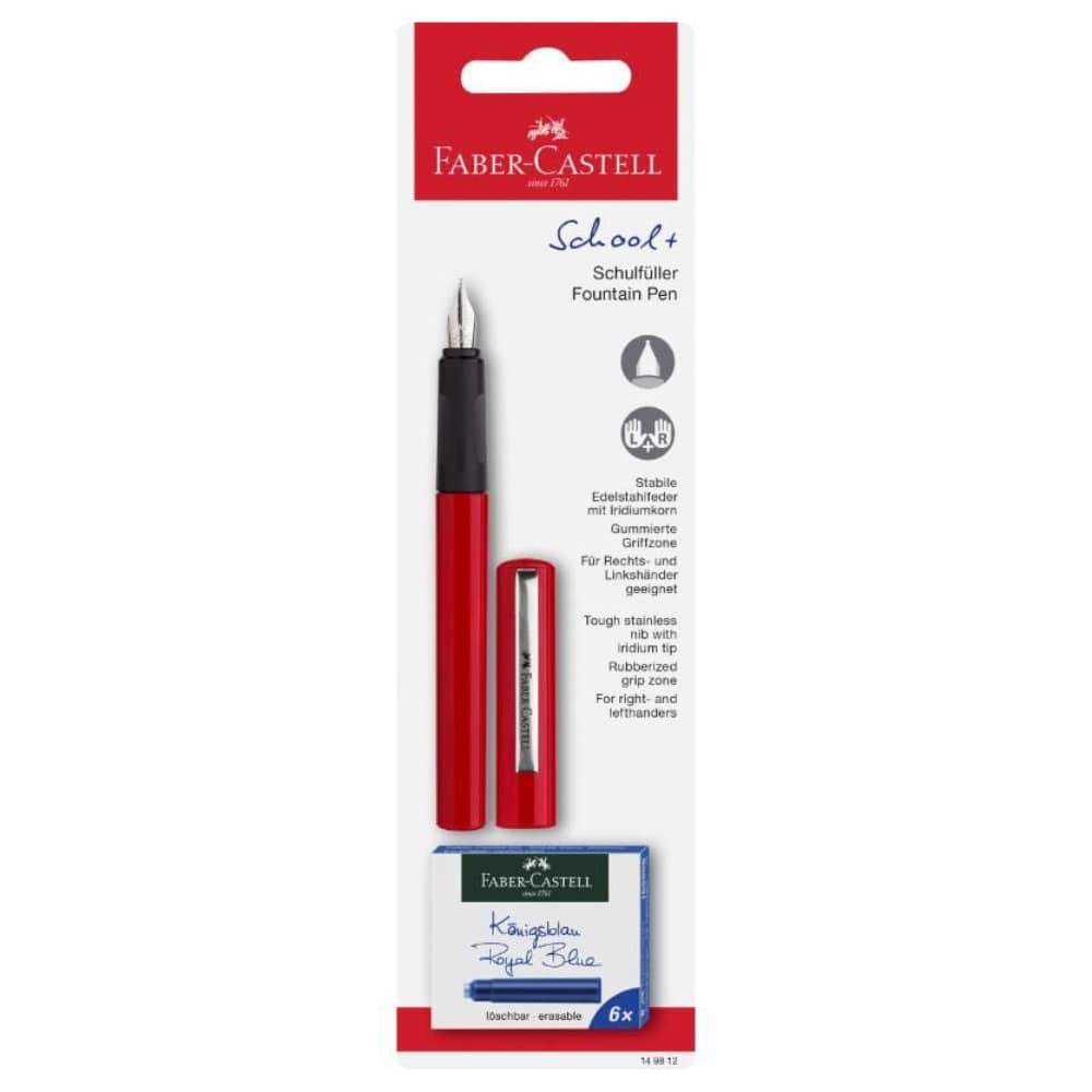 FABER CASTELL Polyblister149812 Nalivpero + patroni Crveno