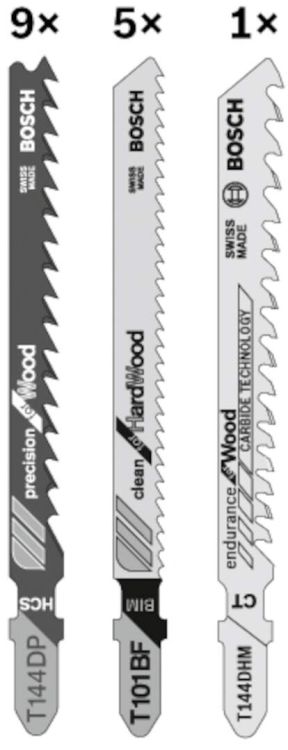 Set listova ubodnih testera za drvo 14+1 gratis karbidna T144DHM Bosch - 2607011436