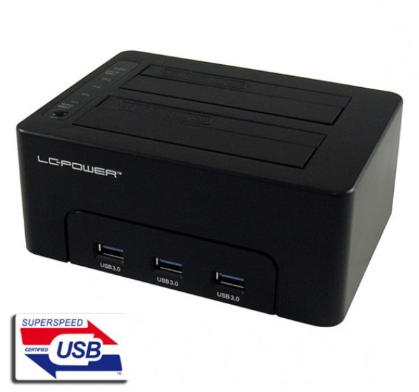 HDD D. Station dual bay LC-DOCK-U3-V 2xSSDHDD Black, USB 3.0