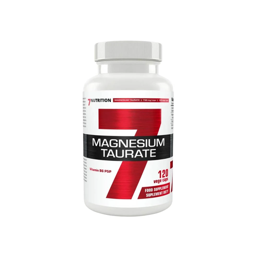 7 NUTRITION MAGNESIUM TAURATE 120 Veganskih Kapsula; protiv Nesanice, Grčeva, Napetosti, Migrene, Depresije, Brzoapsorbujući Magnezijum