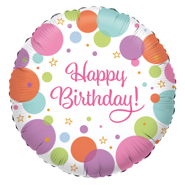 9916509
18″ Foil Happy Birthday Polka Dots