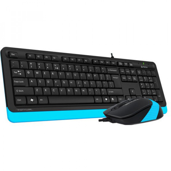 A4 TECH F1010 FSTYLER USB US plava tastatura + USB plavi miš