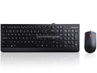 LENOVO tastatura+miš 300 žični set, US, 103P, crna