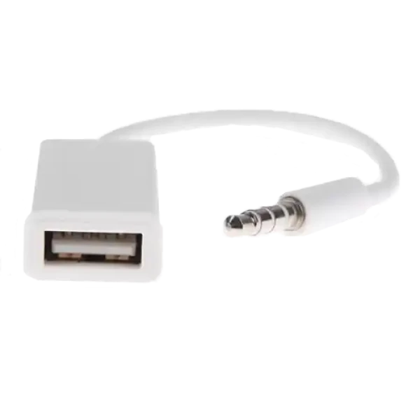 Adapter USB na AUX beli 17cm A017