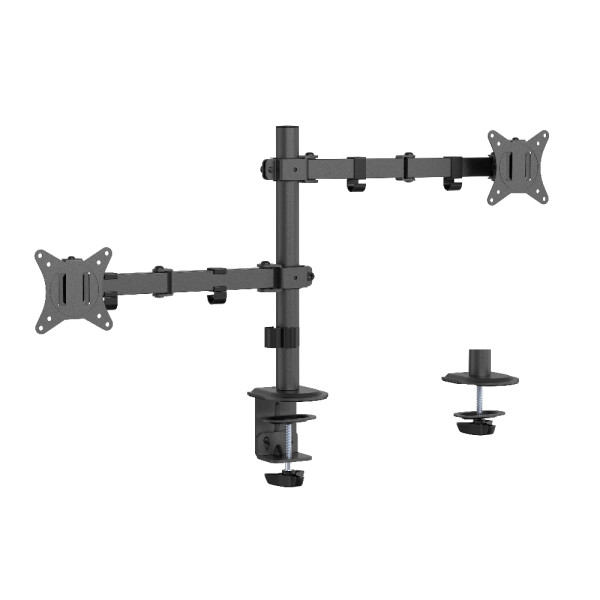 Adjustable Desk 2-Display Mounting Arm, Max. 9kg (per screen), 17”-32” ( MA-D2-03 )