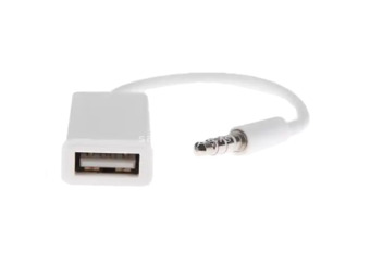 Adapter USB na AUX beli 17cm A017