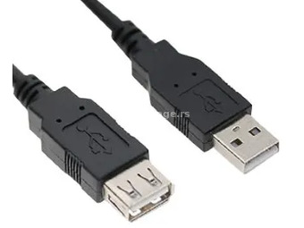 E-GREEN Kabl USB A - USB A M/F (produžni) 1.8m crni