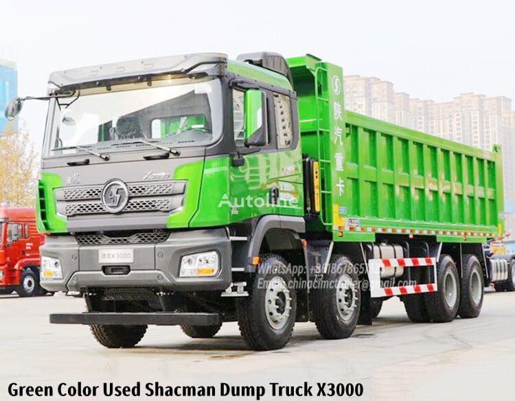 Shacman Green Color Used Shacman Dump Truck X3000 12 Wheeler Price kiper