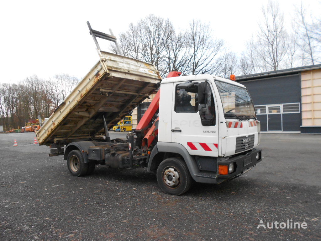 MAN Dreiseitenkippen MAN LE8.150 mit Kran Palfingen PFG7001 kiper