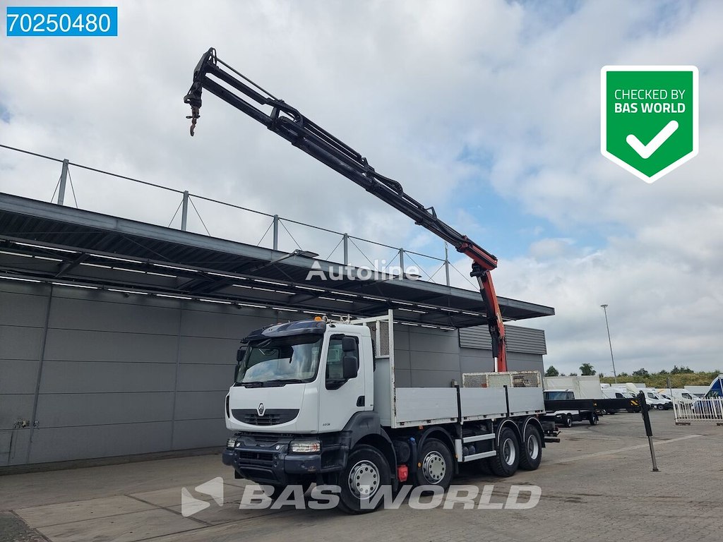 Renault Kerax 480 8X4 Palfinger PK23.001 Big-Axle Steelsuspension Euro 5 kamion s ravnom platformom