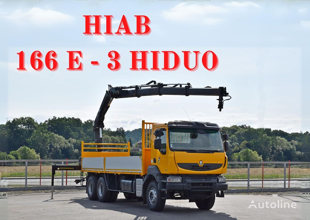 Renault KERAX 370 *HIAB 166 E - 3 HIDUO/FUNK *6x4 kamion s ravnom platformom