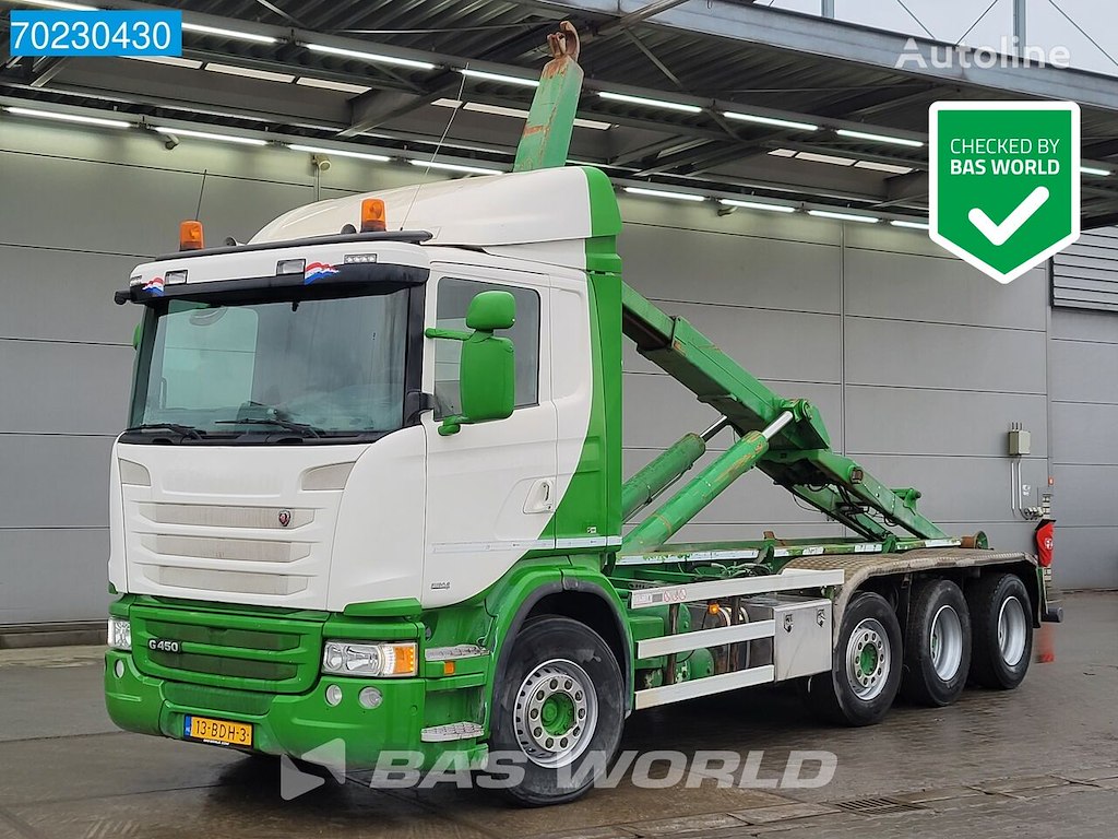 Scania G450 8X2 NL-Truck 30tons VDL Hooklift Retarder Lift+Lenkachse Eu kamion rol kiper