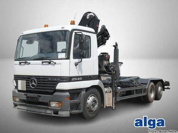 Mercedes-Benz 2540 L Actros 6x2, Kran Hiab XS122,Meiller-Haken kamion rol kiper