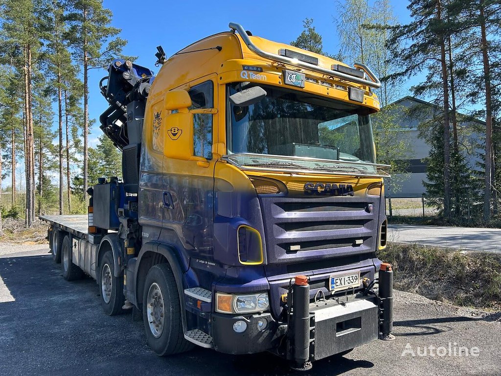 Scania R 580 + PM65SP nosturi kamion platforma
