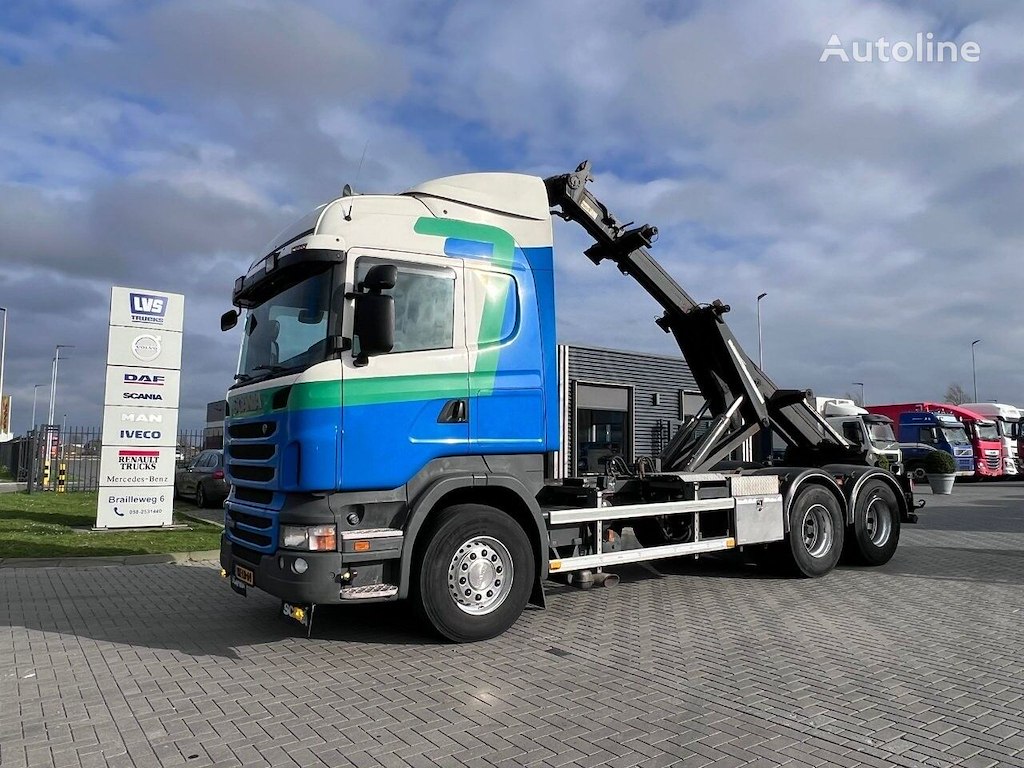 Scania R500 V8 6x2 Retarder full steel containersysteem kamion sa kukom za podizanje tereta