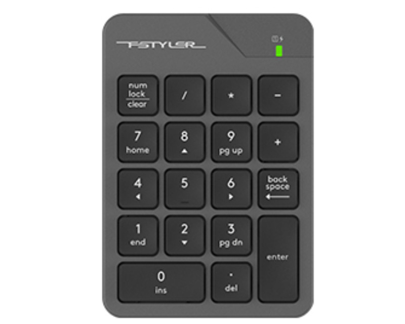 A4 TECH - FGK21C FSTYLER 2.4G Wireless Numeric Keypad USB Type-C siva tastatura