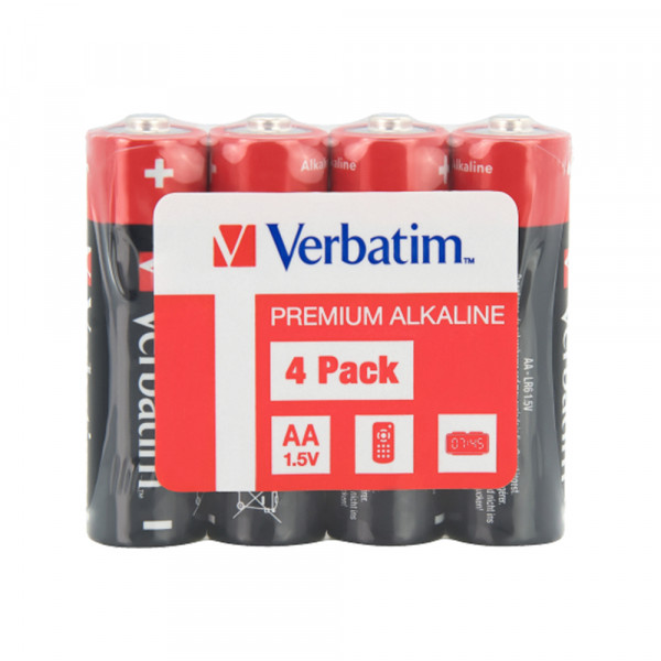 Baterija LR 6 alkalna Verbatim AA 1/4 blister