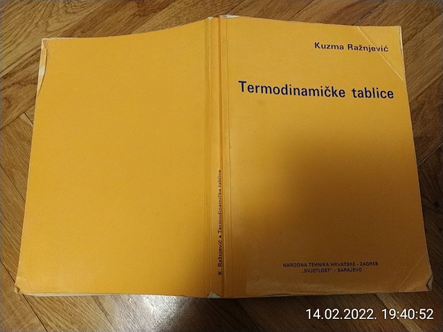 RAŽNJEVIĆ, TERMODINAMIČKE TABLICE