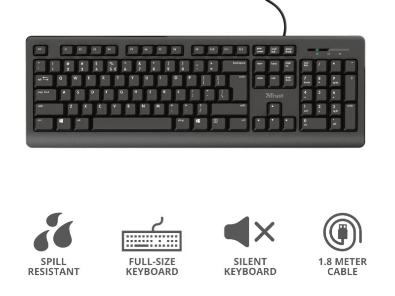 TRUST TASTATURA PRIMO US, CRNA 23880 CENA